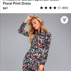 Lulus | Dresses | Lulus Garden Madeline Splendor Black Floral Print ...